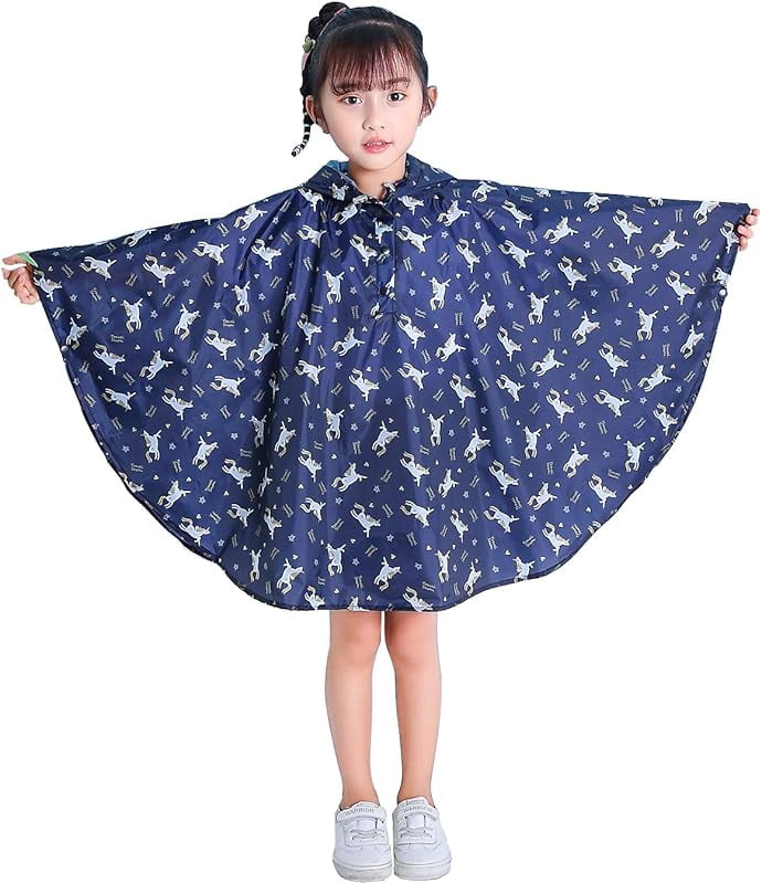 Children's Rain Cape Raincoat Rain Poncho Rain Jacket with Hood ...