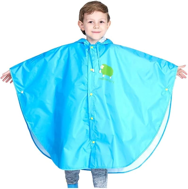 Children's Rain Poncho Girls Boys Rain Cape Waterproof Breathable 100% Rainproof Raincoat Unisex ...