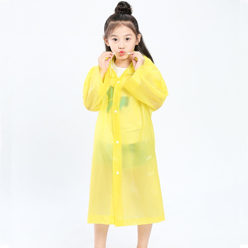 Children's Raincoat Thickened Waterproof Girls Boy Rain Coat Kids Clear Transparent Hooded Rain ...