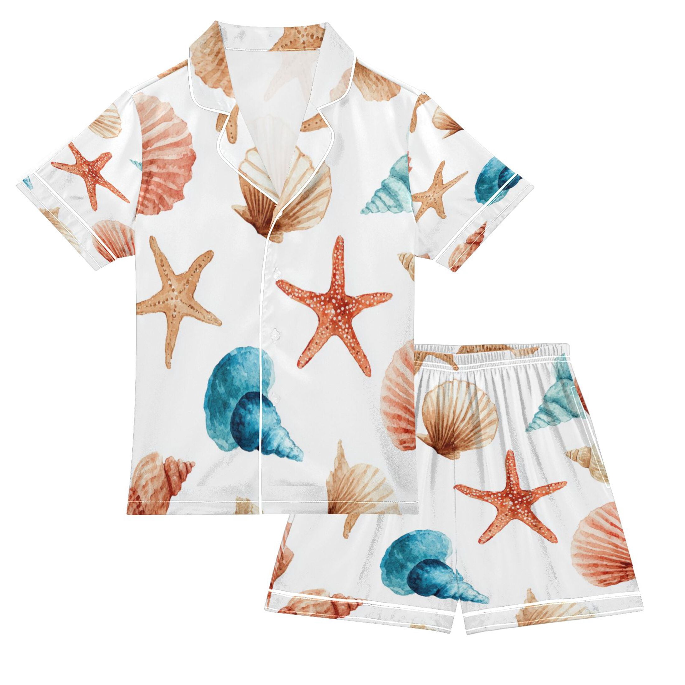 Children's Satin Pajama Sets Pajama Sets Button-Up Satin Pajama Set for ...