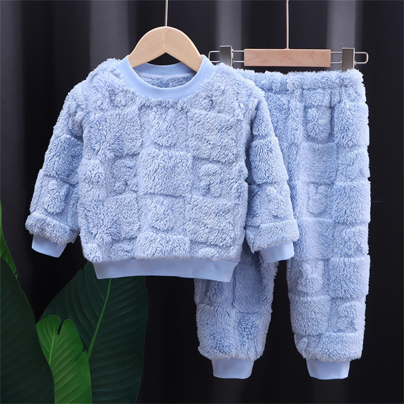 Children's Set Baby And Pajamas Boys' Jacquard Homewear Girls' Fuzzy ...