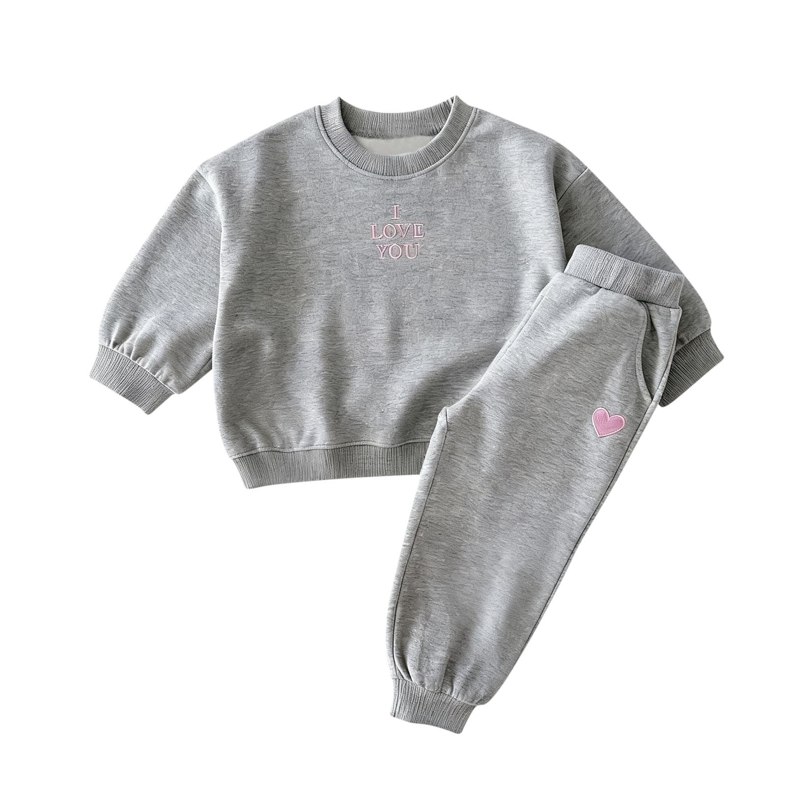Children's Sets Embroidered Letter Comfortable Hoodie Two Piece Outfit ...