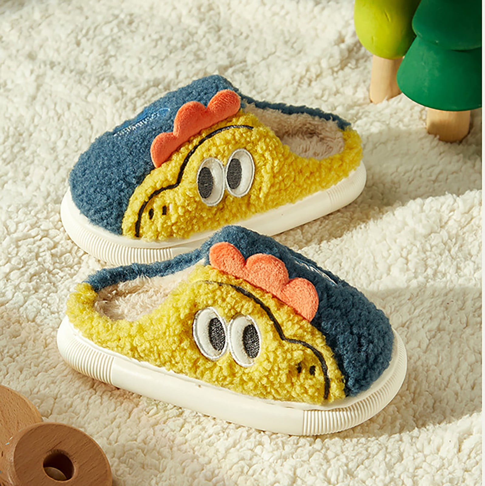 Children's Slippers 3D Dinosaur Slippers Non- Warm Soft Cute House ...
