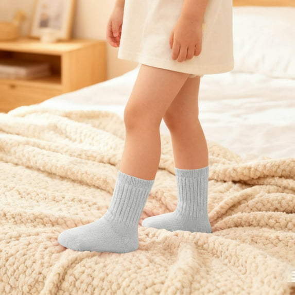 Children's Socks for Boys Girls Solid Color Medium Tube Socks ...