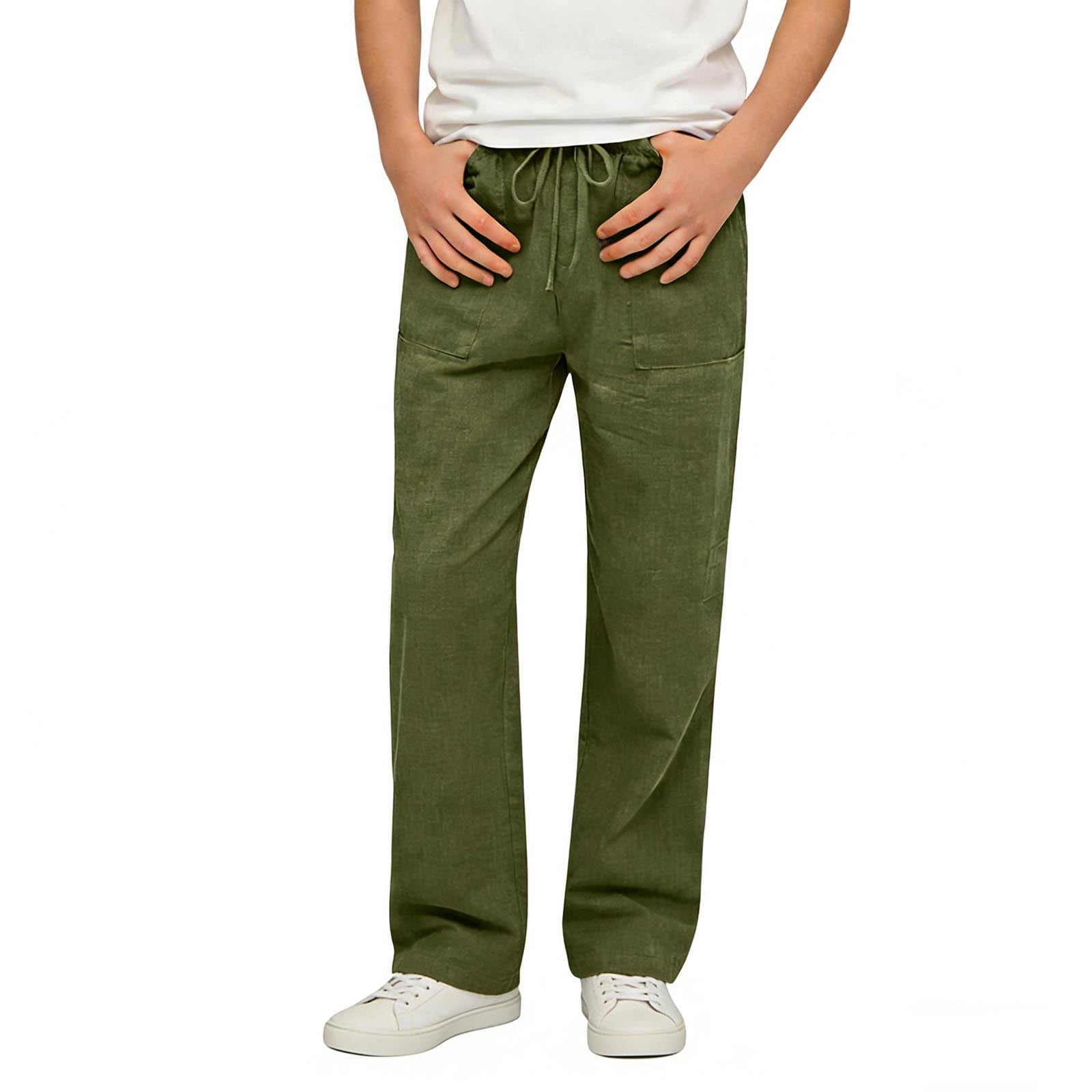 Children's Solid Color Casual Fashion Leisure Sports Full Length Pants ...