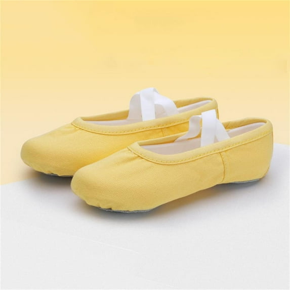 Children's Solid Color Dance Shoes Soft Sole Practice Shoes Elastic ...