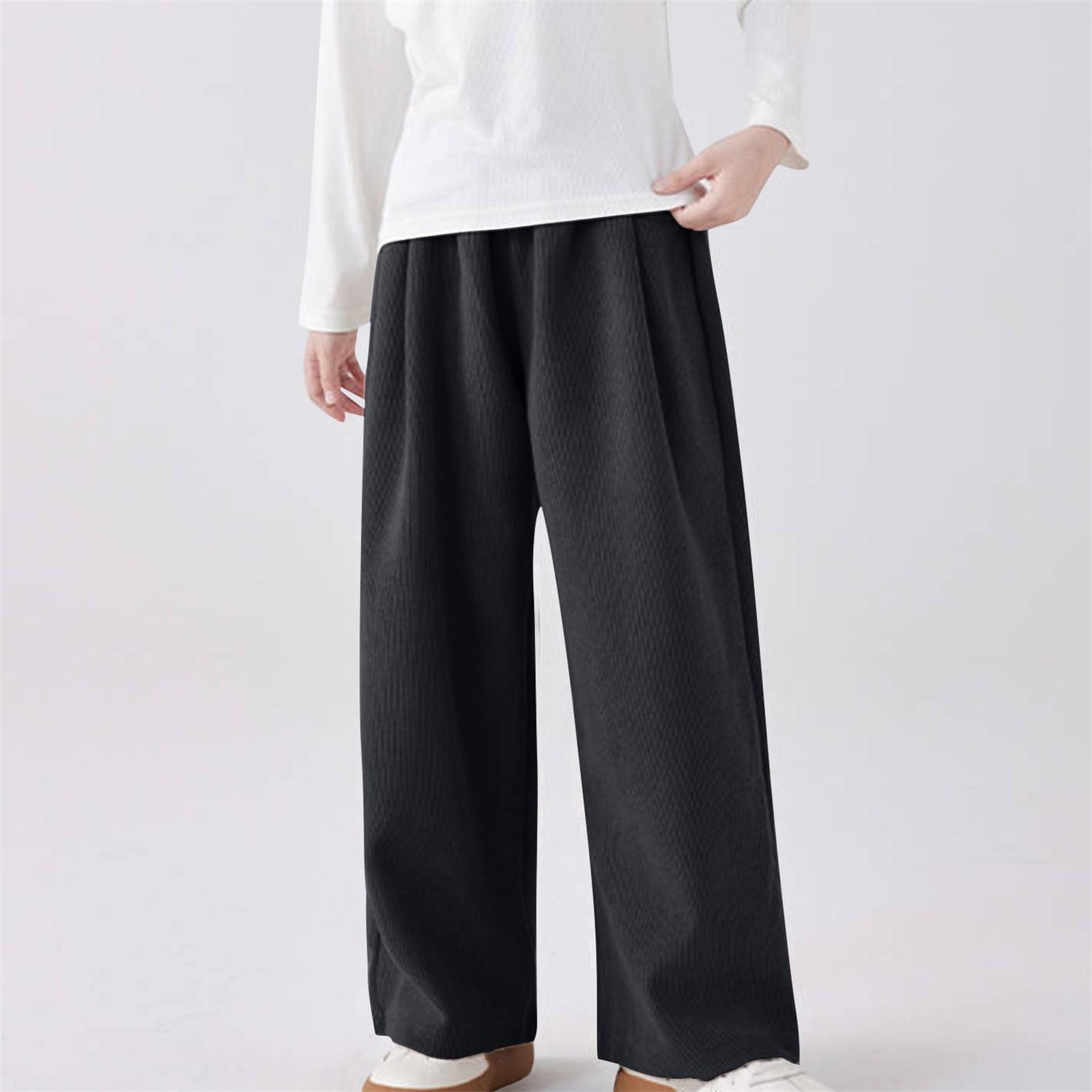 Children's Solid Color Loose Pants Boys' and Girls' Elastic Waisted ...