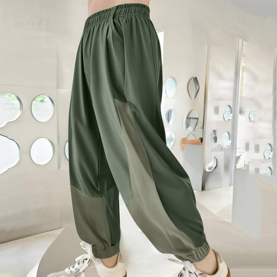 Children's Solid Color Mesh Breathable Pants Mid Size Children's Sun ...