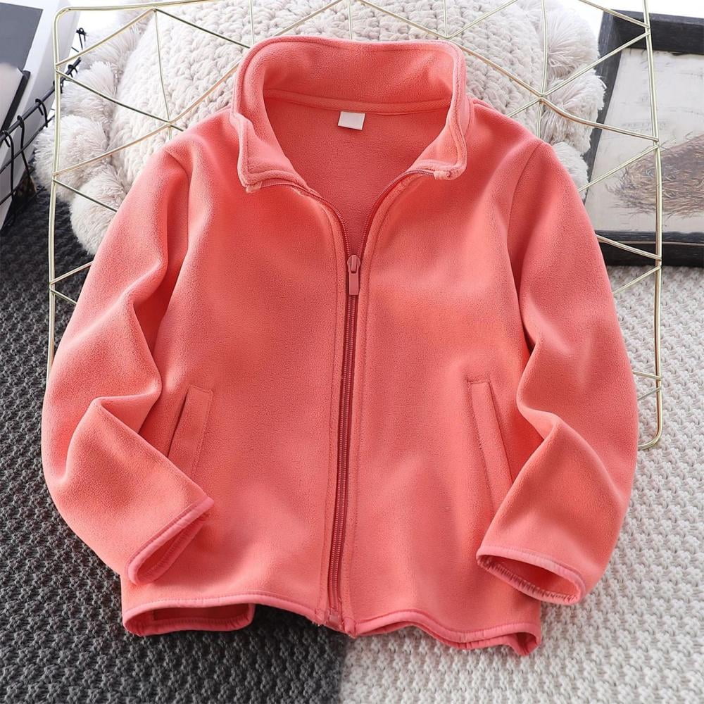 Children's Solid Color Zipper Sports Jacket with Pocket (3-13 Years ...