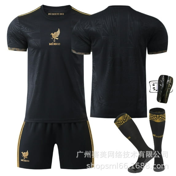 Children's Special Edition Gold Cup MexicoBlack Football Uniform No. 4 ...