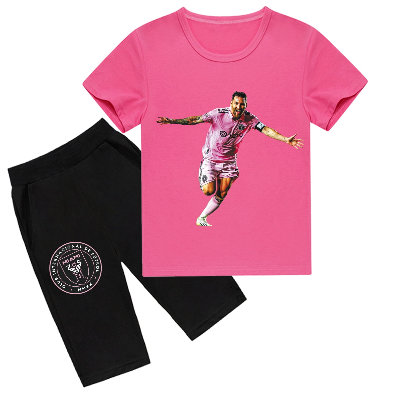 Children's Sporty Summer Wear: Messic Cotton Short Sleeve T-shirt and ...