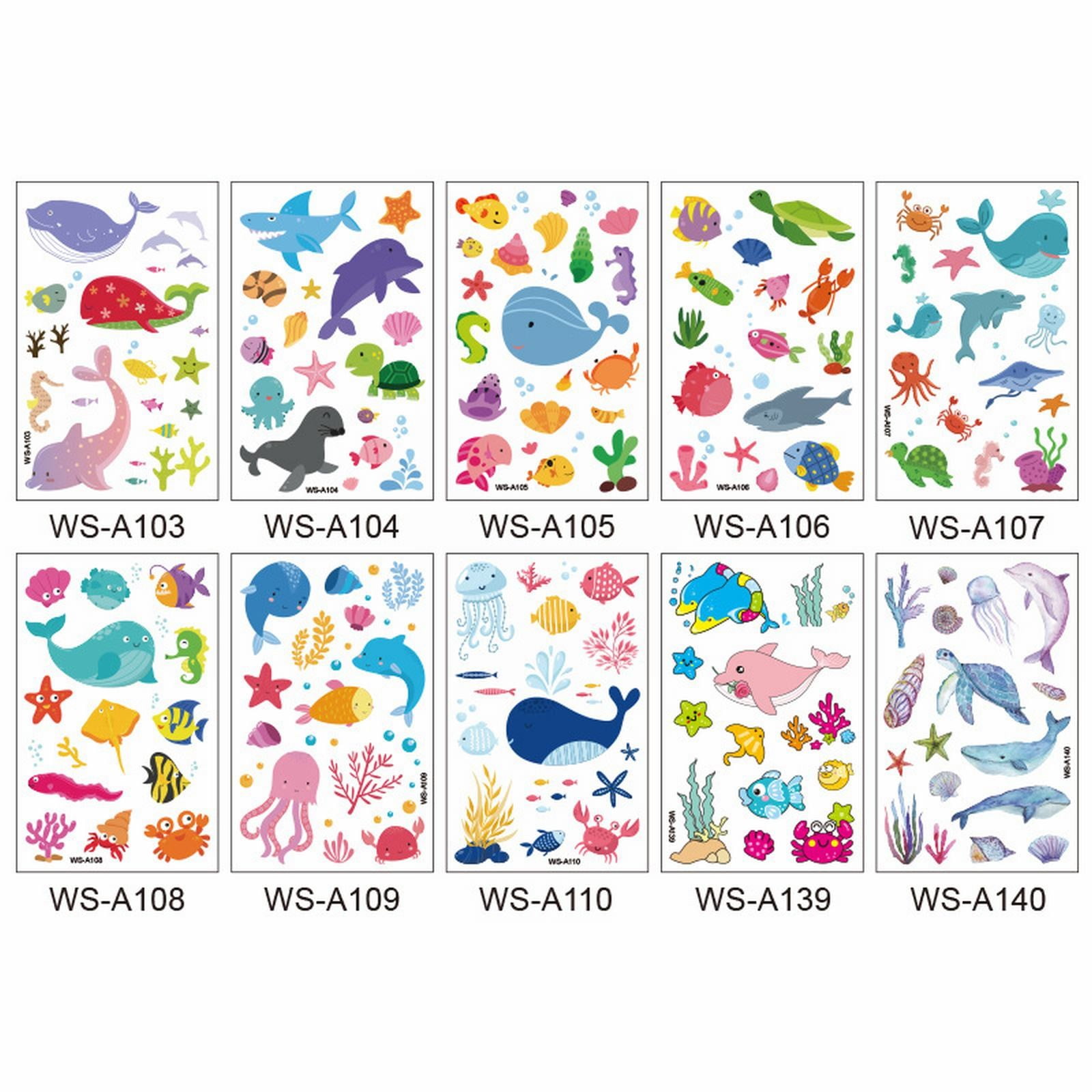 Children's Sticker Car Animal Space Robot Butterfly Shark Bear Cross ...