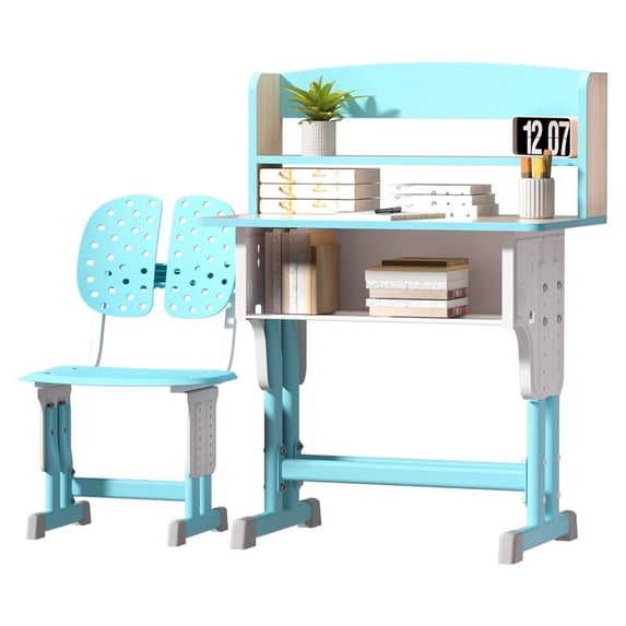 Children's Study Desk and Chair Set, Height Adjustable from 36"-42 ...