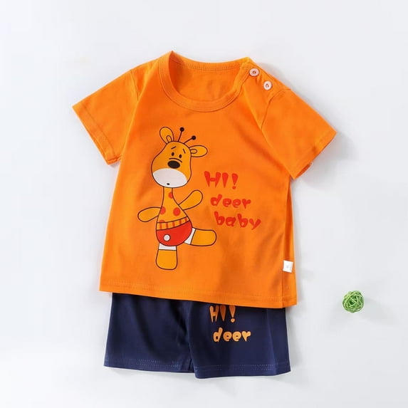 Children's Summer Thin Two Piece Sets Short Sleeved T Shirts Shorts ...
