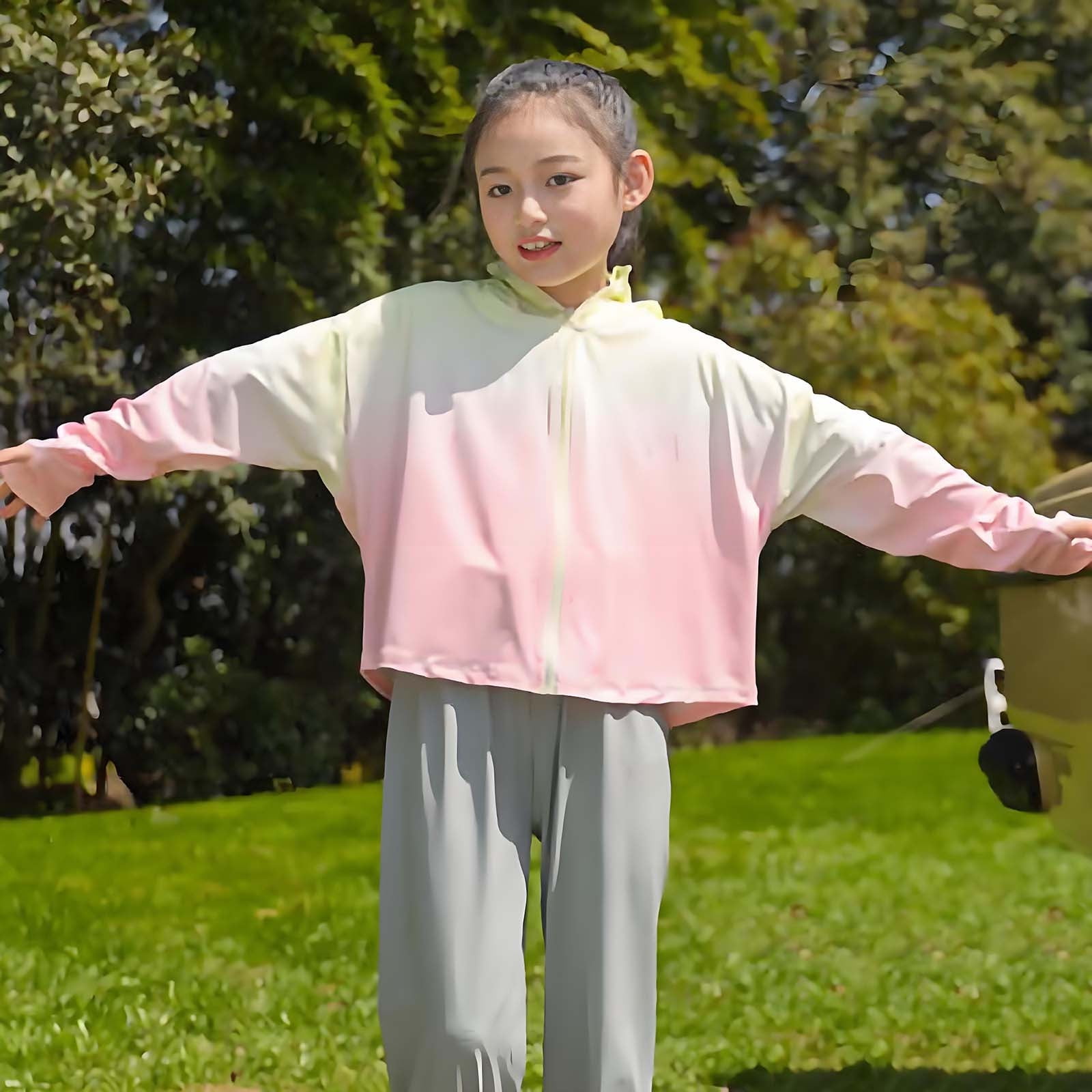 Children's Sun Clothes Ice Silk Thin Boys and Girls Breathable Hooded ...