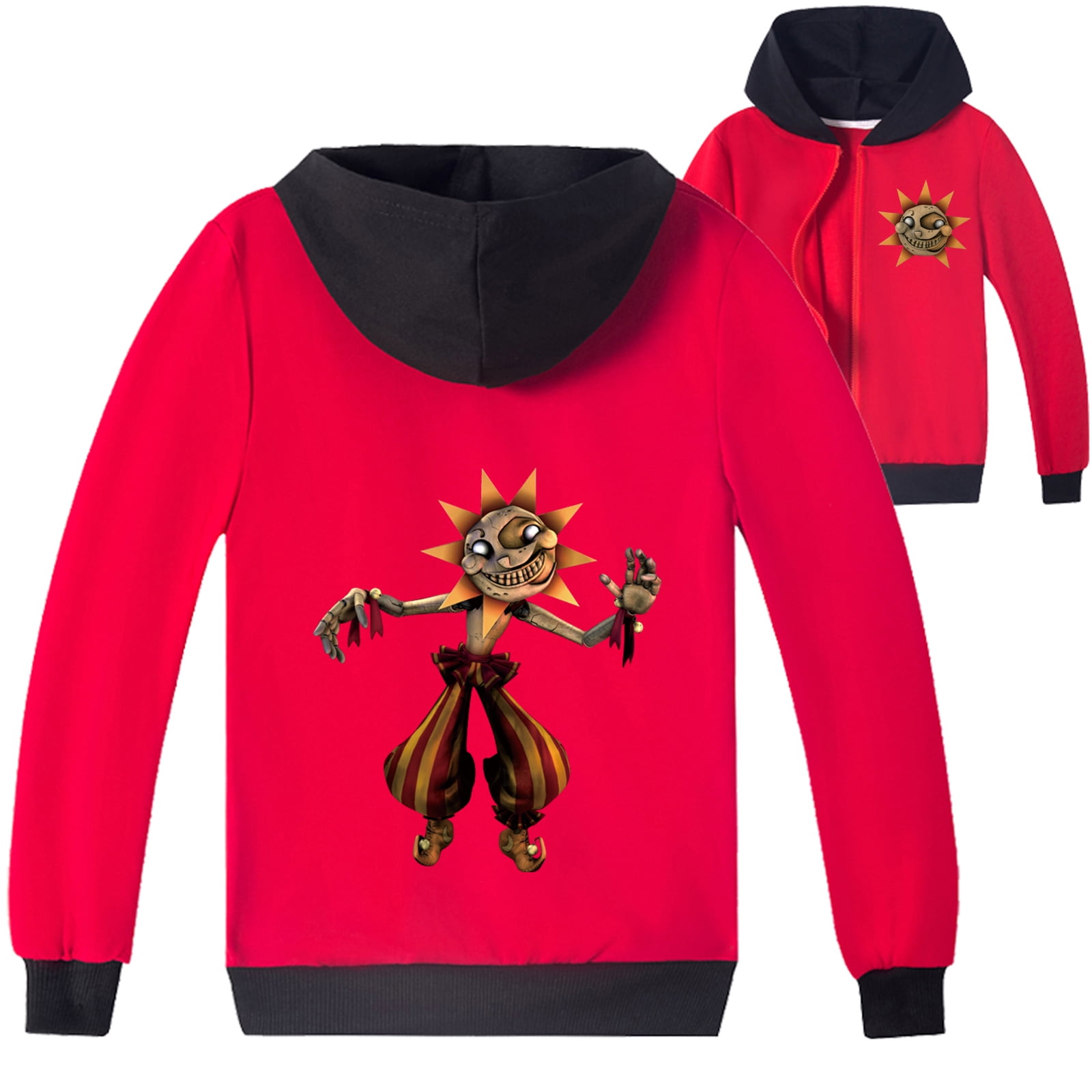 Children's Sundrop and Moondrop Printed Zipper Hooded Coat, Suitable ...