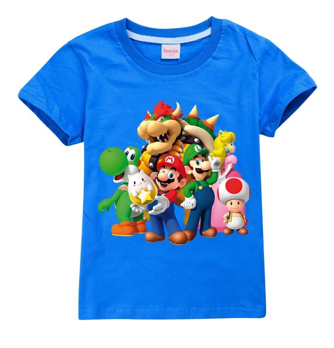 Children's Super Mario Tops Tshirt Mario Luigi Princess Peach Yoshi ...