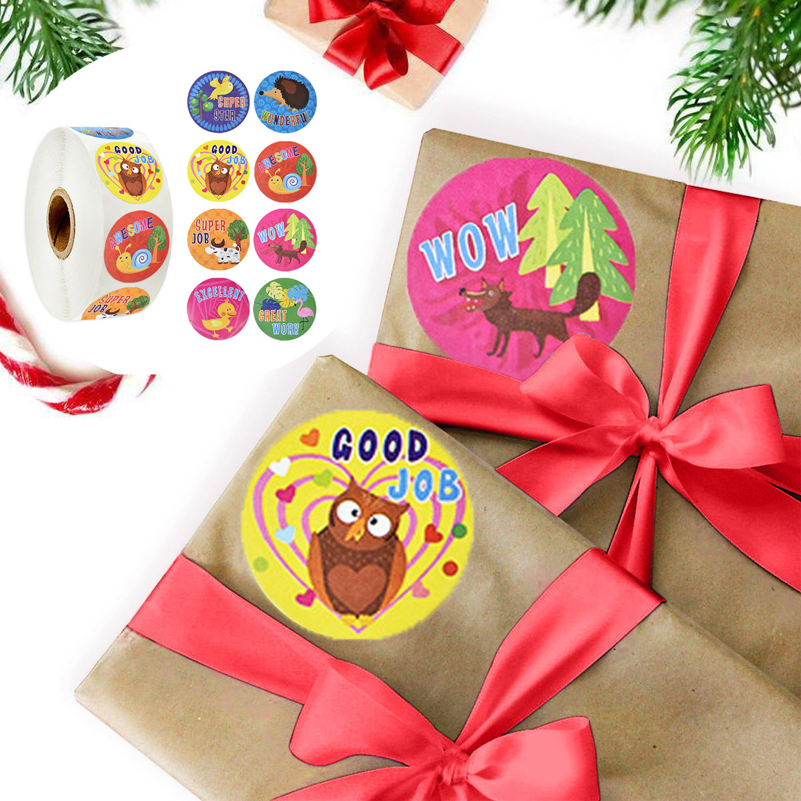 Children's Toy Animal Stickers Decorating Give Gifts 1 Roll 500 Posts ...