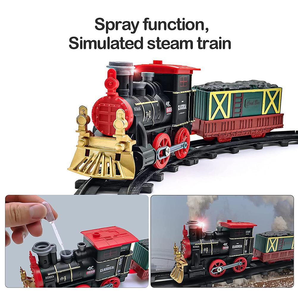 Children's Toy Christmas Train Rail Set with Light and Sound Christmas ...