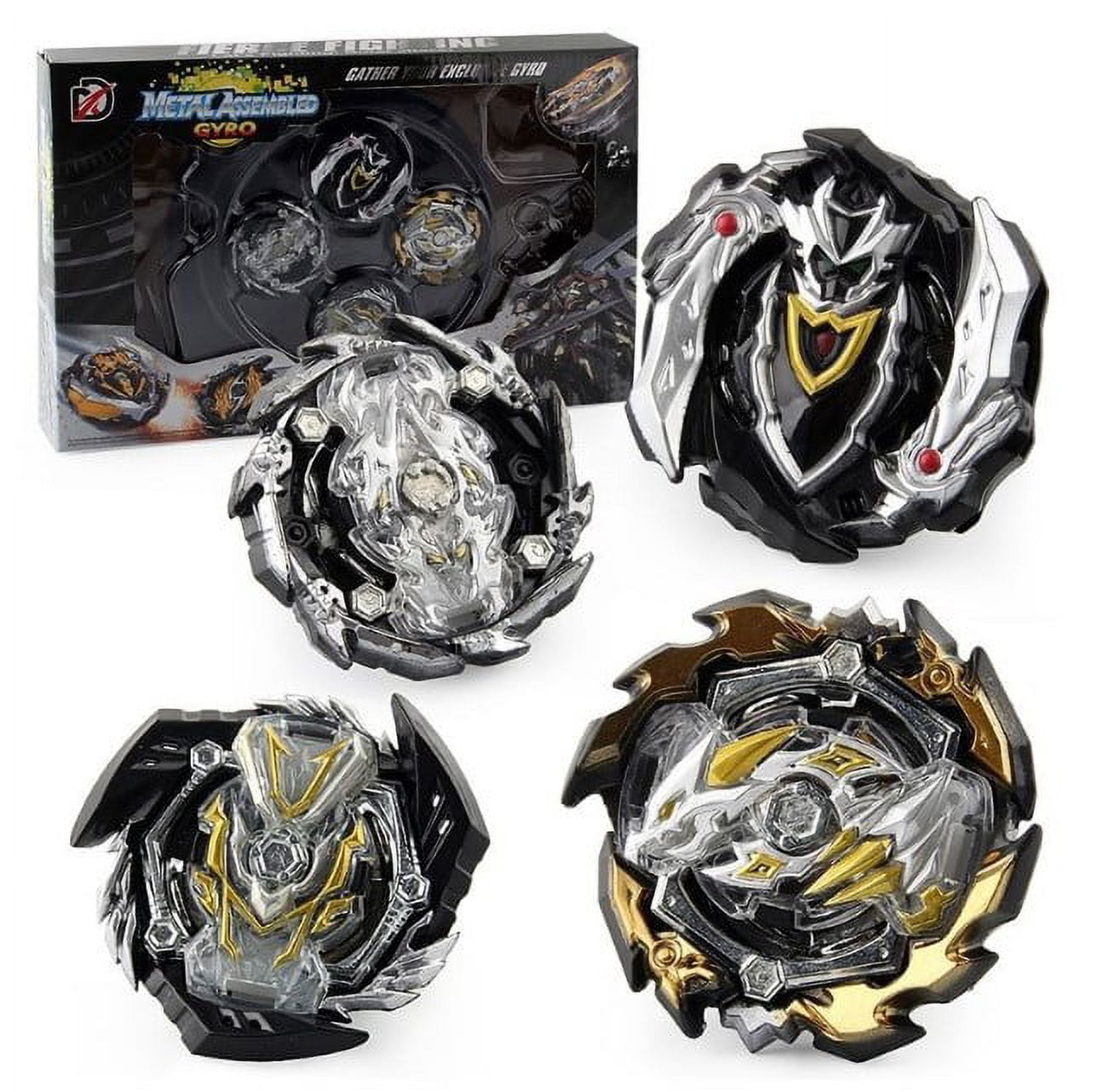 Children's Toy Gyroscope Set with Combat Disk 4 Gyroscope 2 Launcher ...