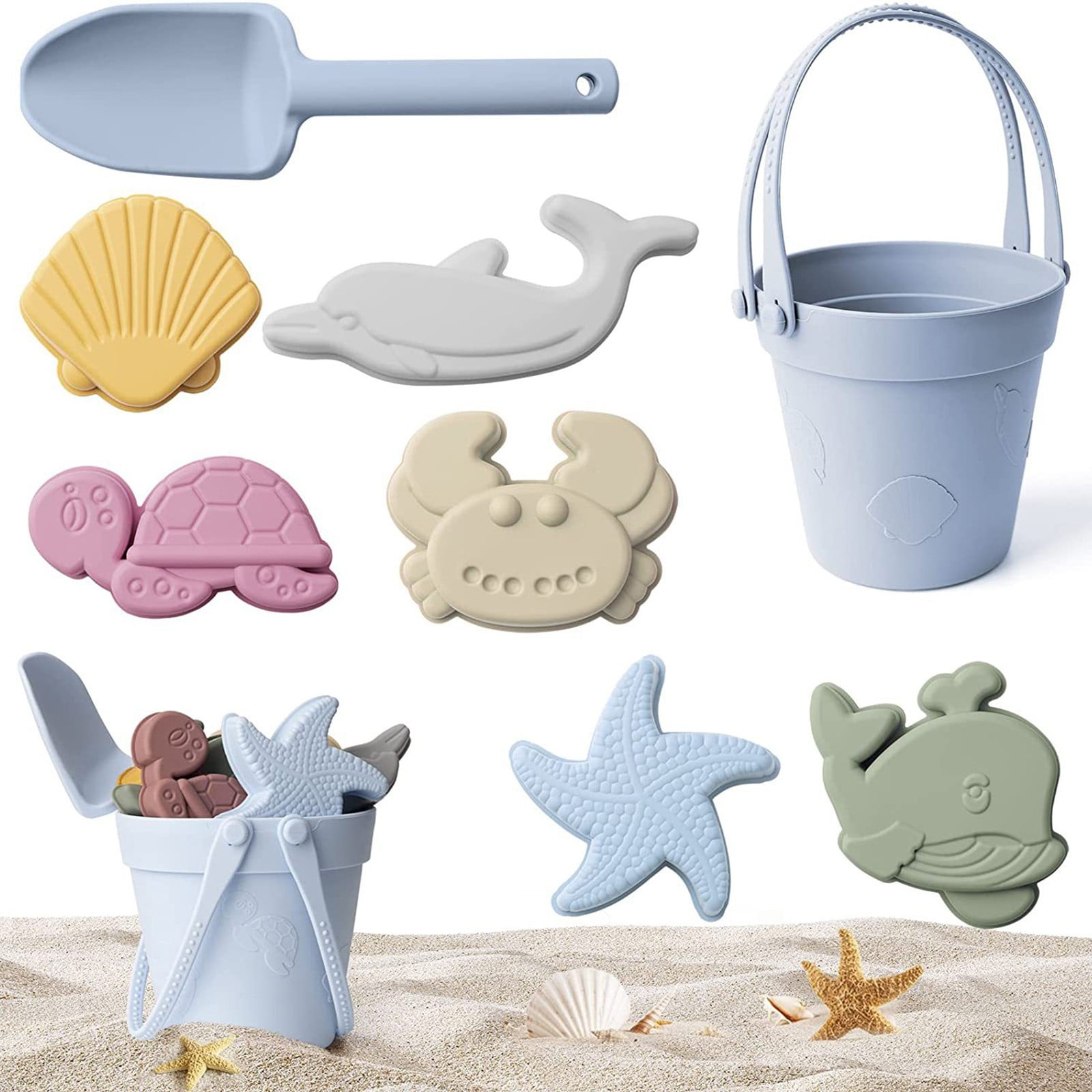 Children's Toys Parent-Child Sand Digging Shovel Tool Silicone Bucket ...
