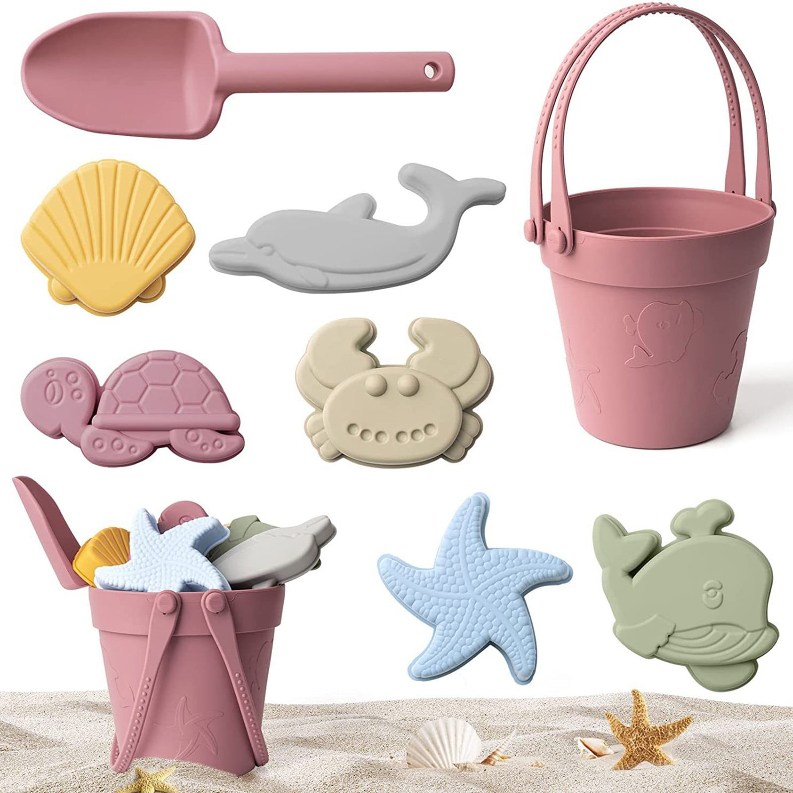 Children's Toys Parent-Child Sand Digging Shovel Tool Silicone Bucket ...