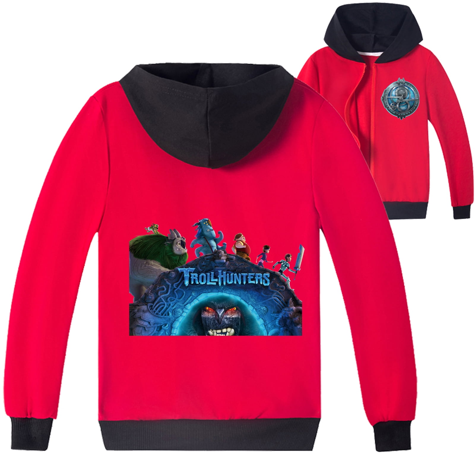 Children's Trollhunters Printed Zipper Hooded Coat, Suitable for Both ...