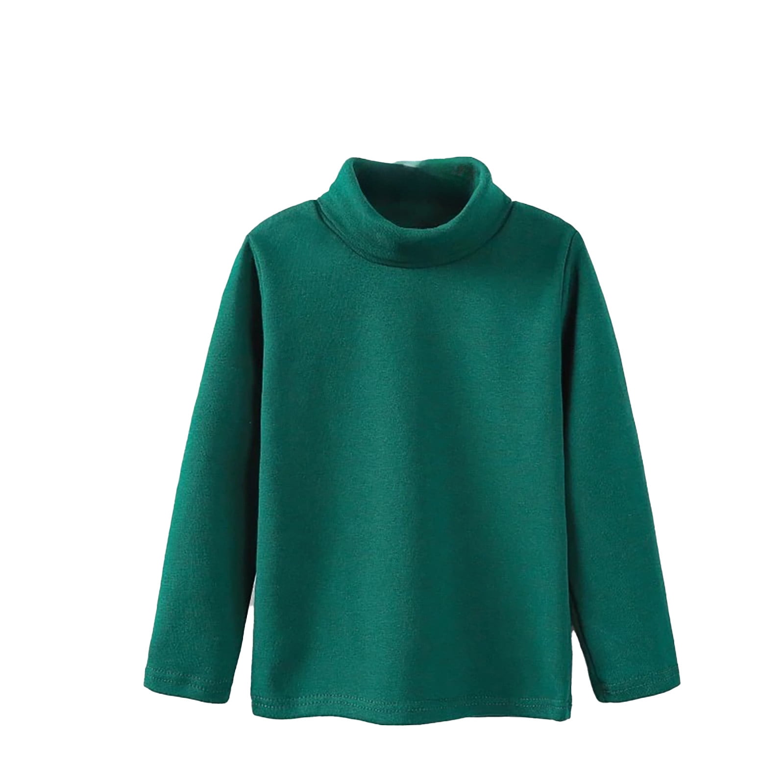 Children's Turtleneck Long Sleeve Base Shirt - 96.3% Cottonblend, 2024 Autumn/Winter Warm Tops ...