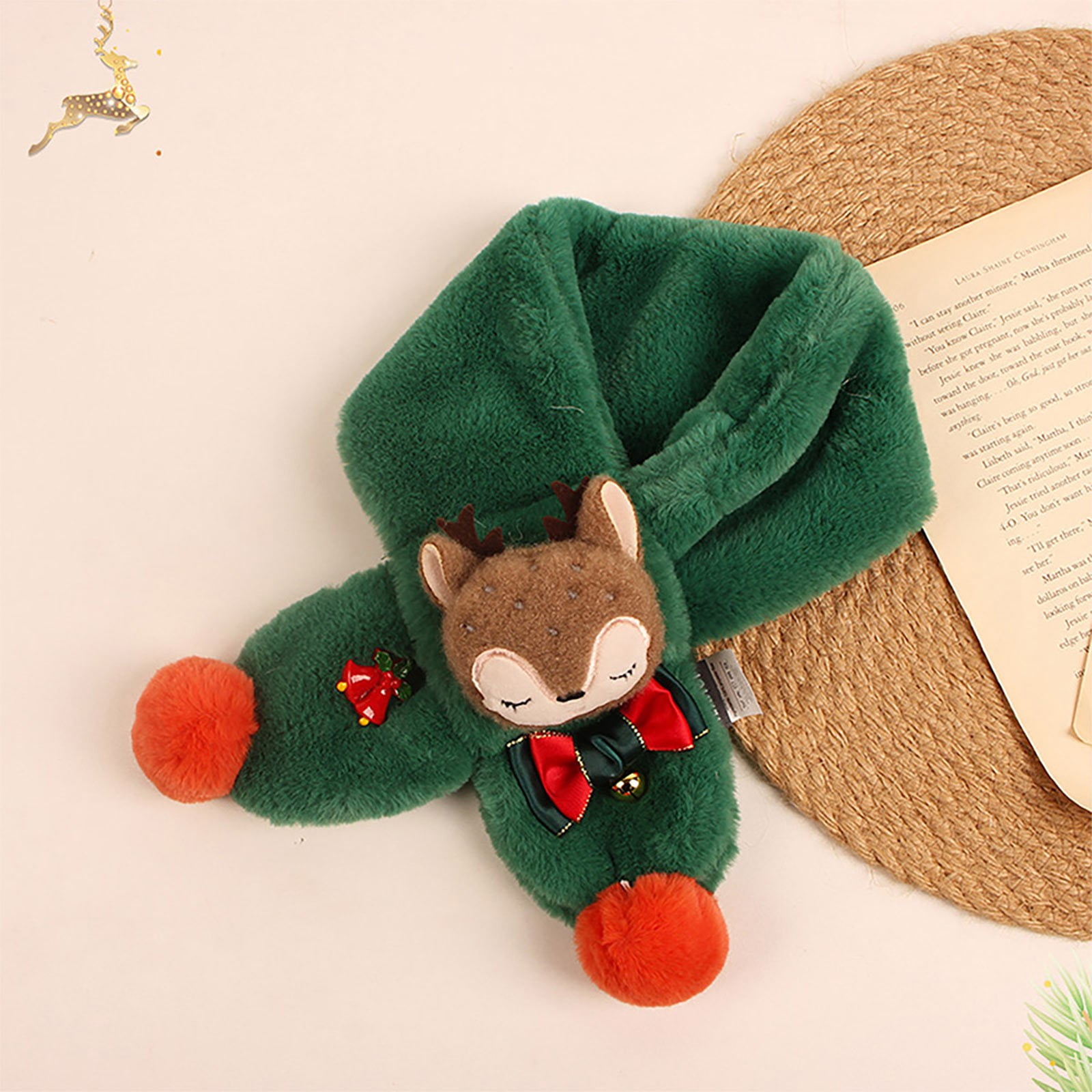 Children's Velvet Cartoon Cute Velvet Scarf Valentines Day Style Deer ...