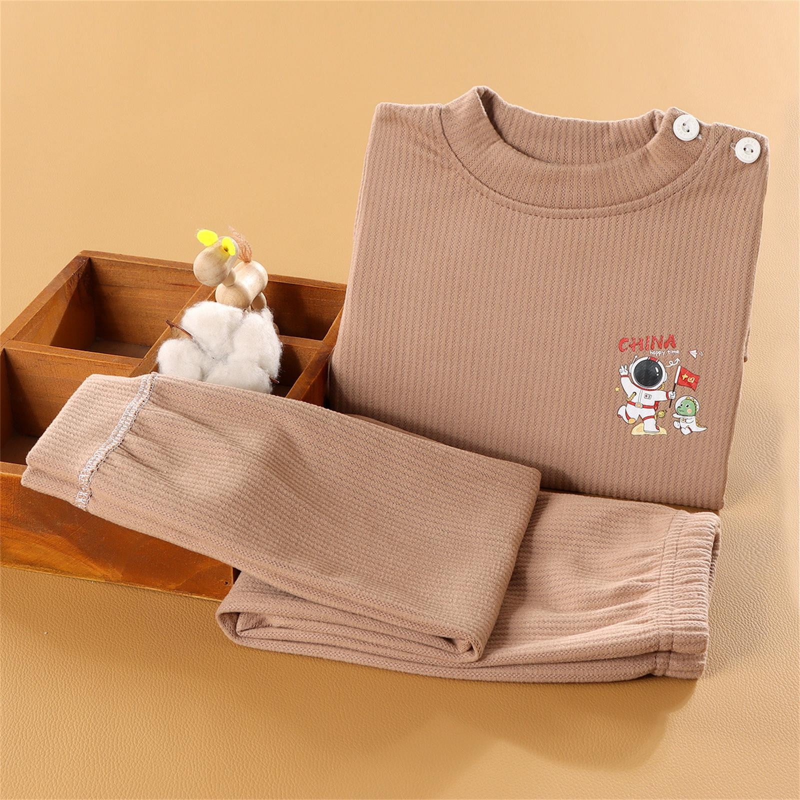 Children's Warm Set Boys and Girls Baby Homewear Cartoon Printing ...