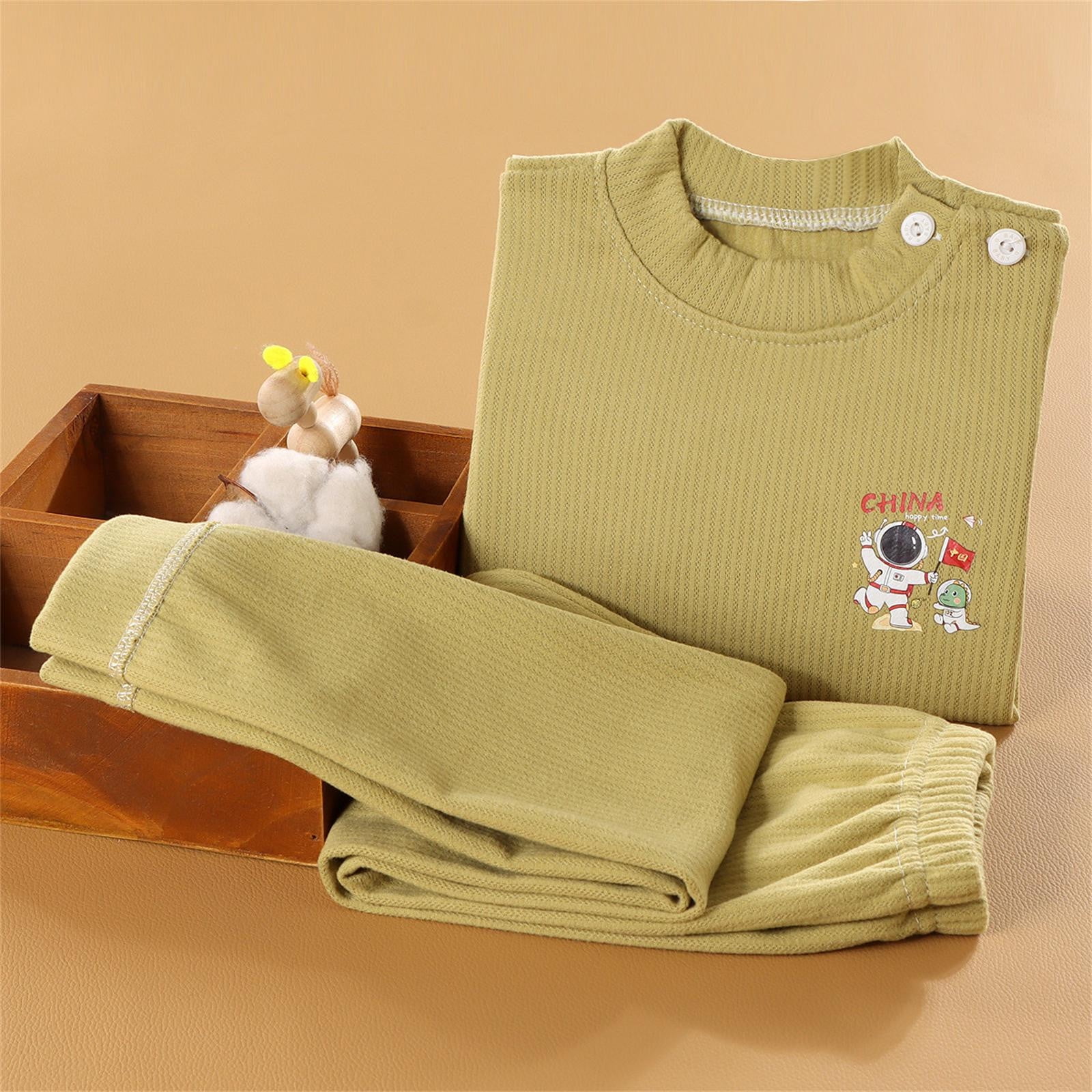 Children's Warm Set Boys and Girls Baby Homewear Cartoon Printing ...