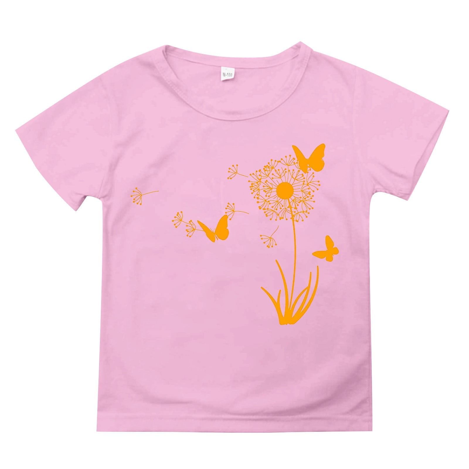 Children's Wear Dandelion Cute Print Children's Round Neck T Shirt ...