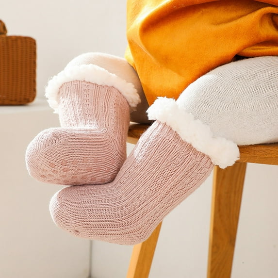 Children's Winter Fleece Floor Socks Kids Boys Girls Slipper Socks ...