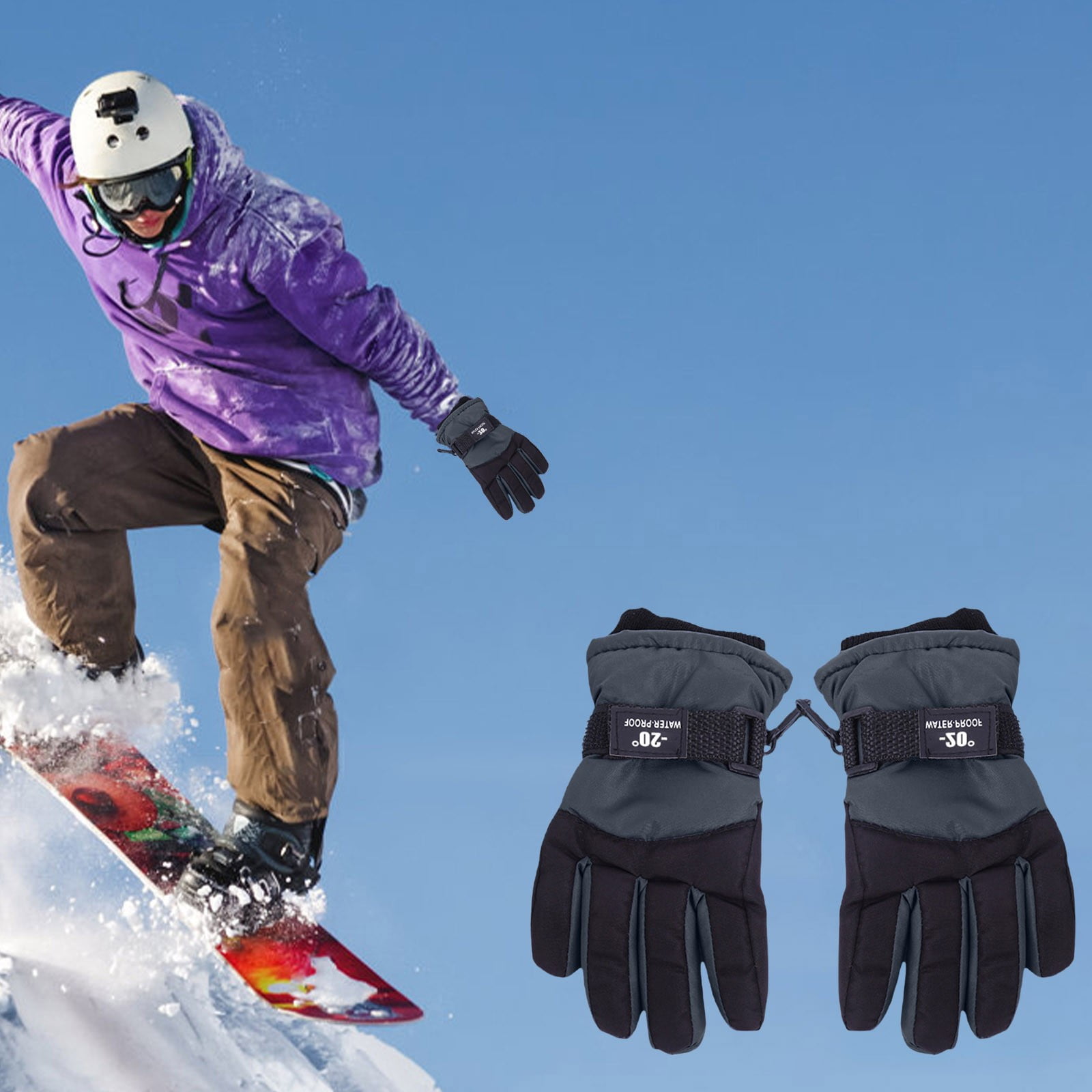 Children's Winter Gloves Outdoor Riding Sports Split Finger Gloves ...