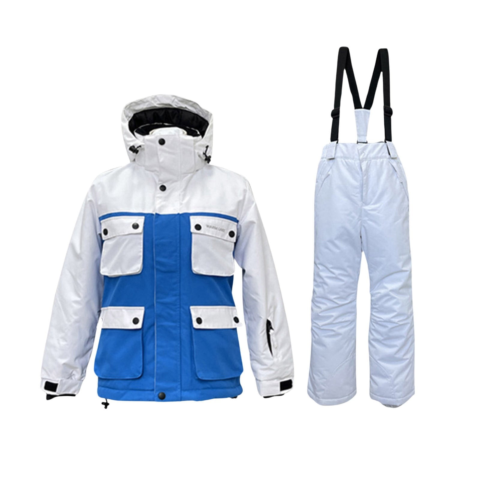 Children's Winter Ski Jacket & Pants Set – Hooded Bib Set, Windproof ...