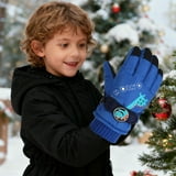 Children's Winter Skiing Five Finger Gloves Dinosaur Print Warm Cold ...