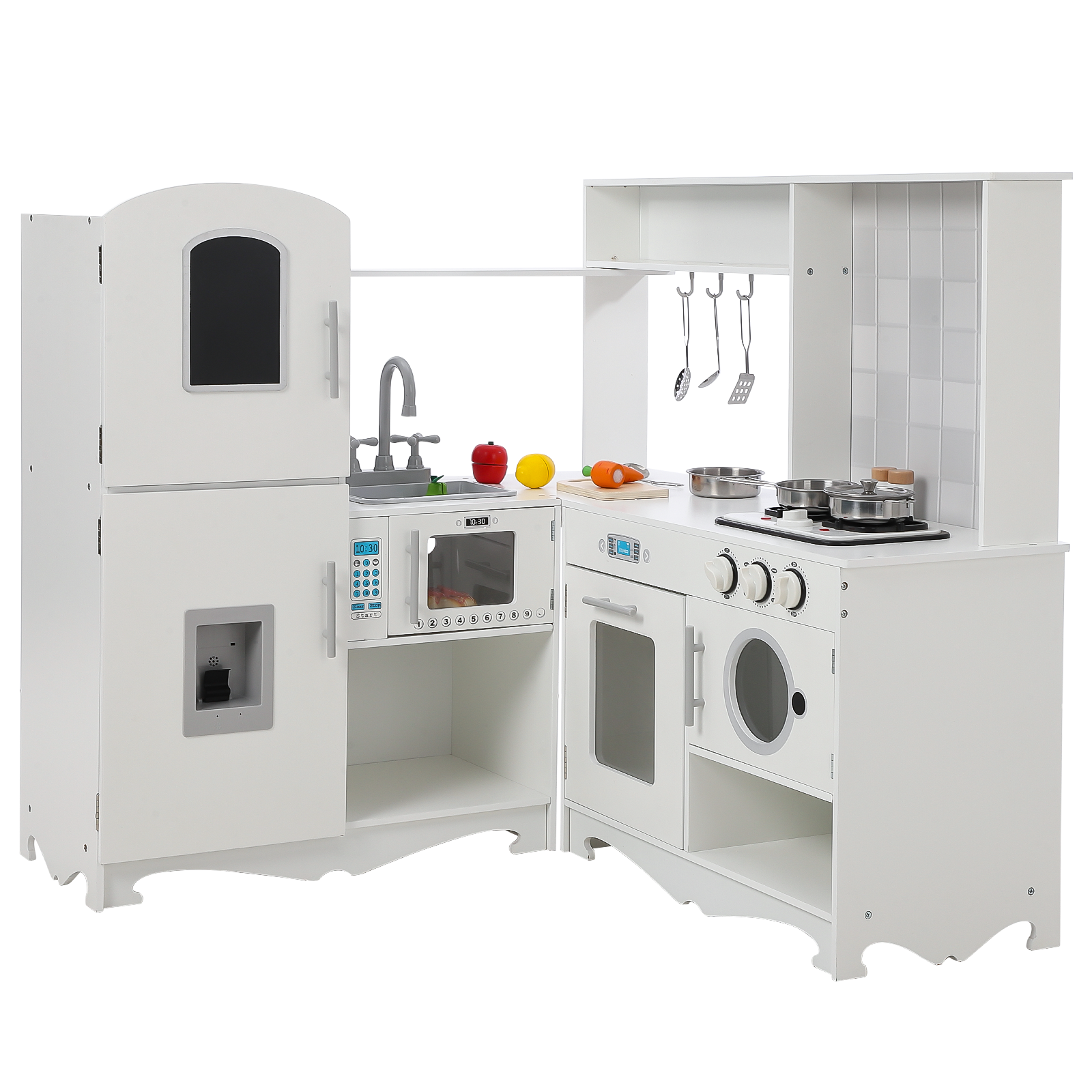 Children's Wooden Corner Toy kKitchen,Equipped With Stove,Oven ...