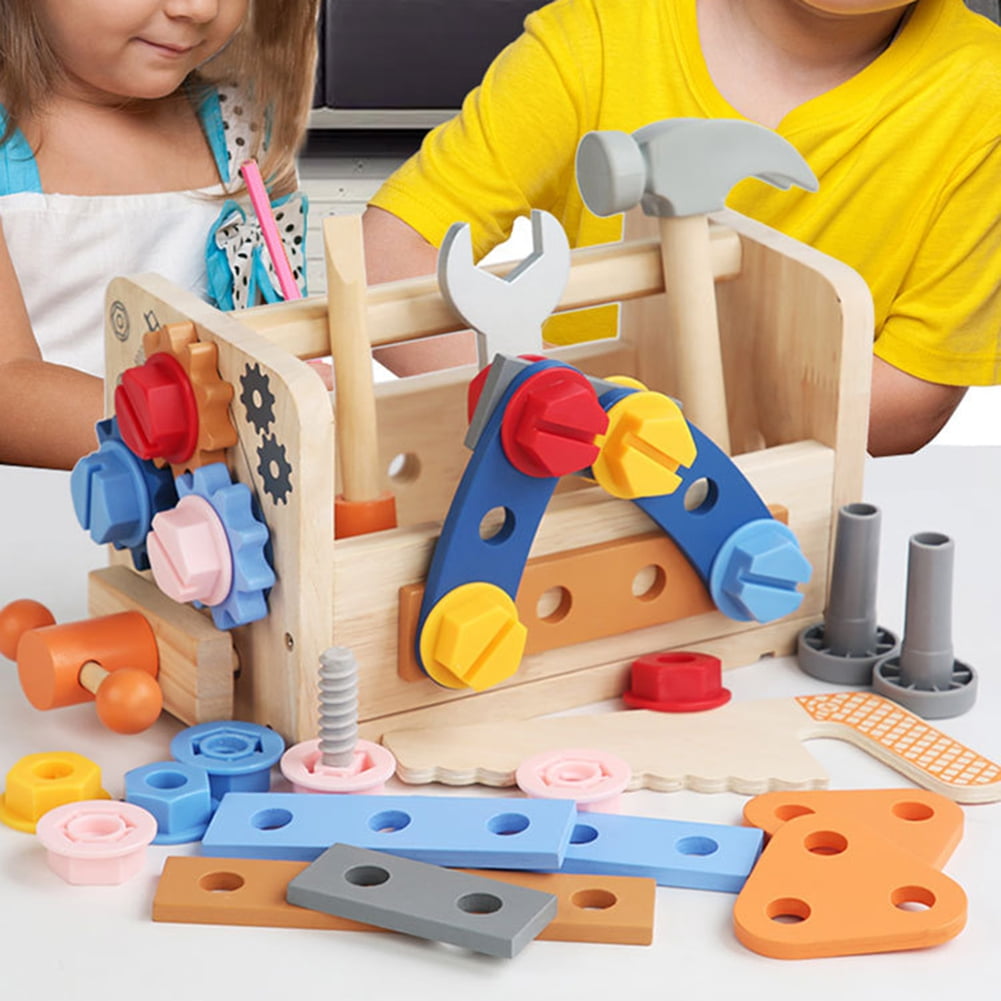Children's Wooden Repair Toolbox Screw Disassembling Nut Hand Tool ...