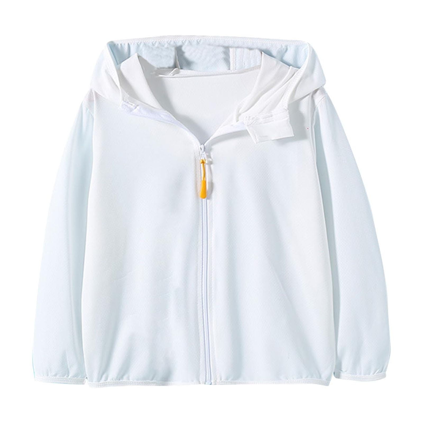 Children's Zipper Hooded Jackets Solid Color Sun Protection Clothing ...