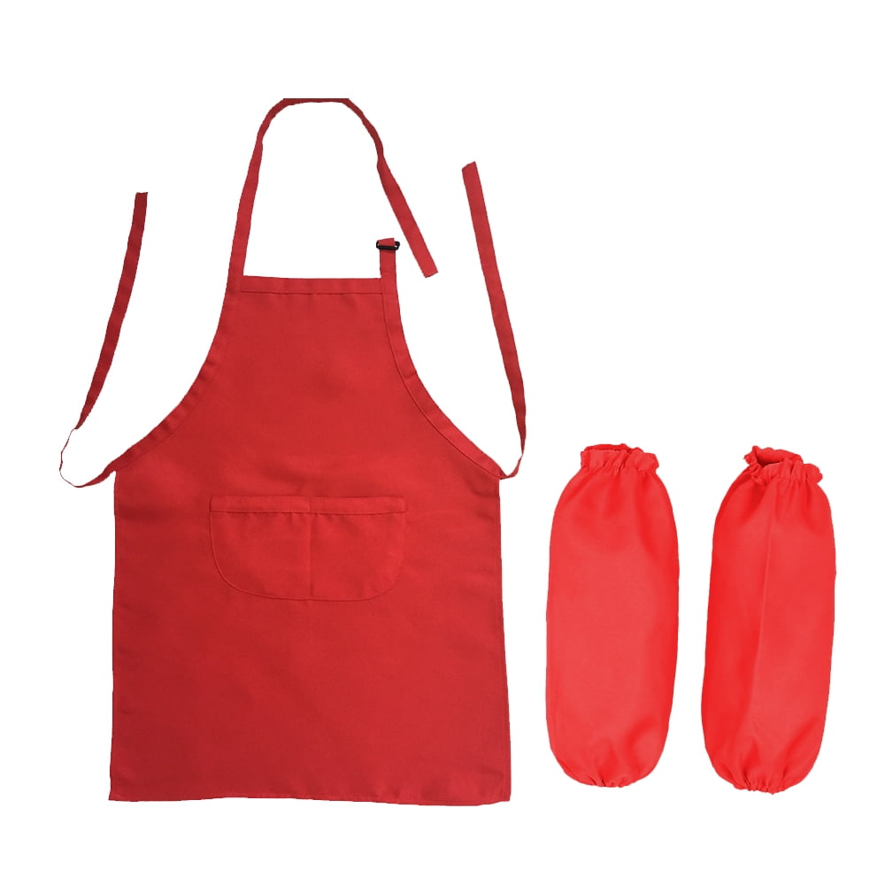 Children's apron and cuff, adjustable kids' apron large pocket kitchen ...