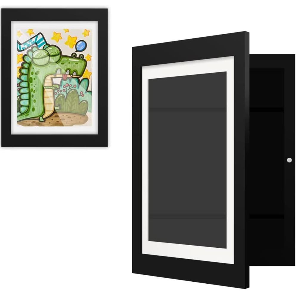 Children's art photo frame, children's art photo frame front open to ...