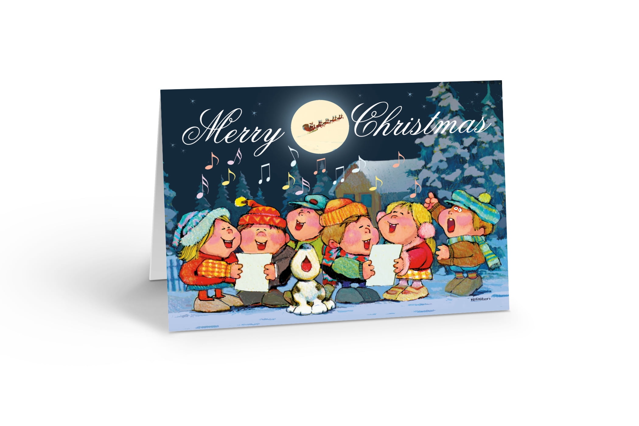 Children's choir Chrismas Caroling - 12 Holiday Cards and Envelopes ...
