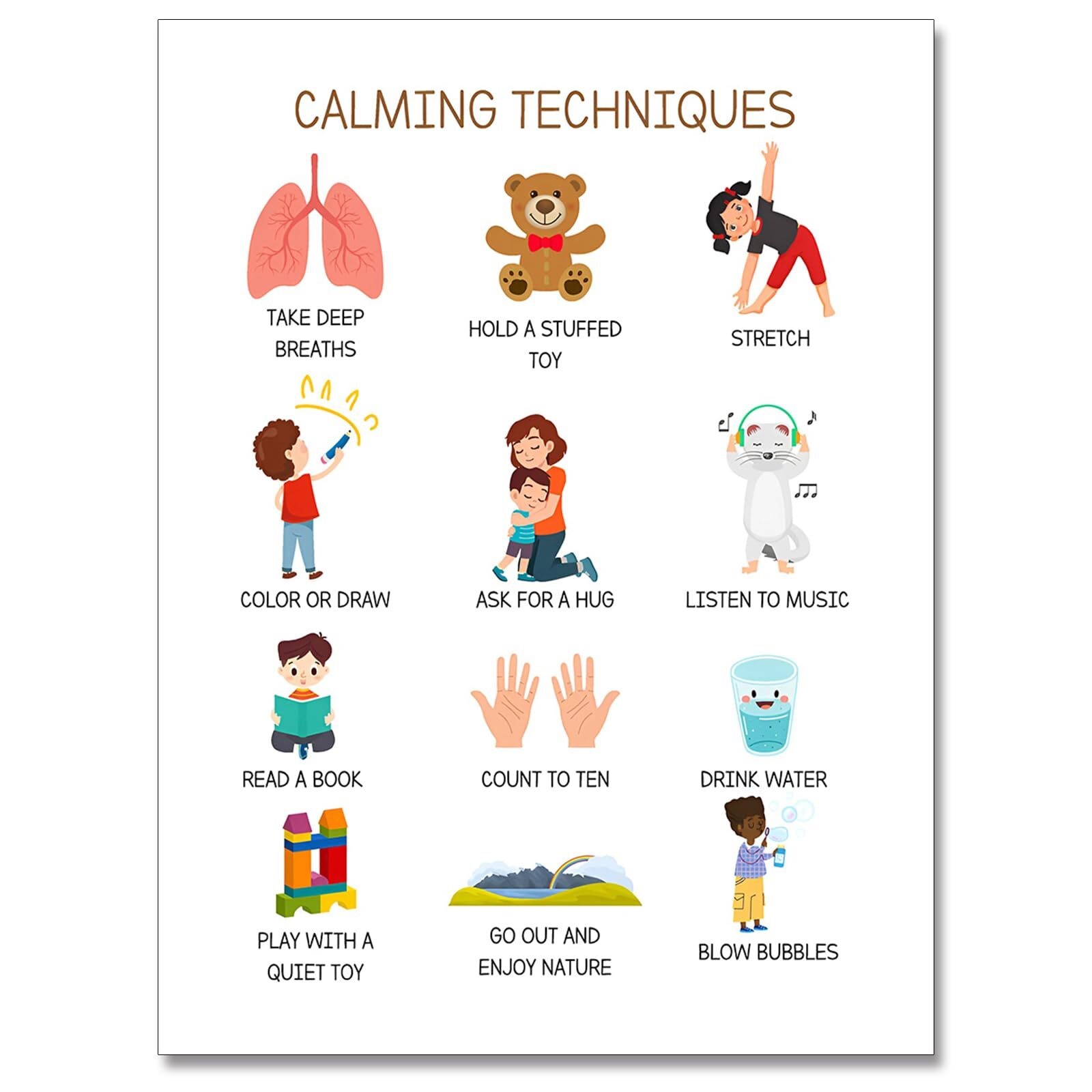 Children's emotional charts Mental health posters help students ...