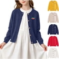 Children's printed round neck long sleeved knitted cardigan casual and ...