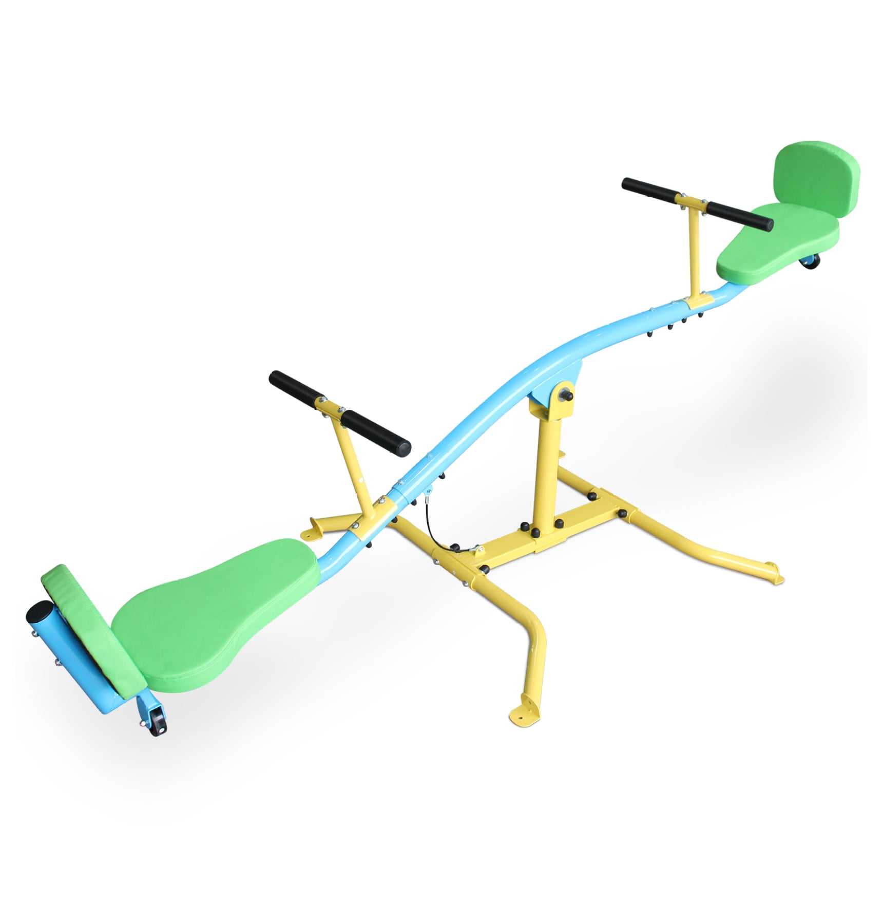 Children's seesaw double person 360° rotating seesaw with backrest ...