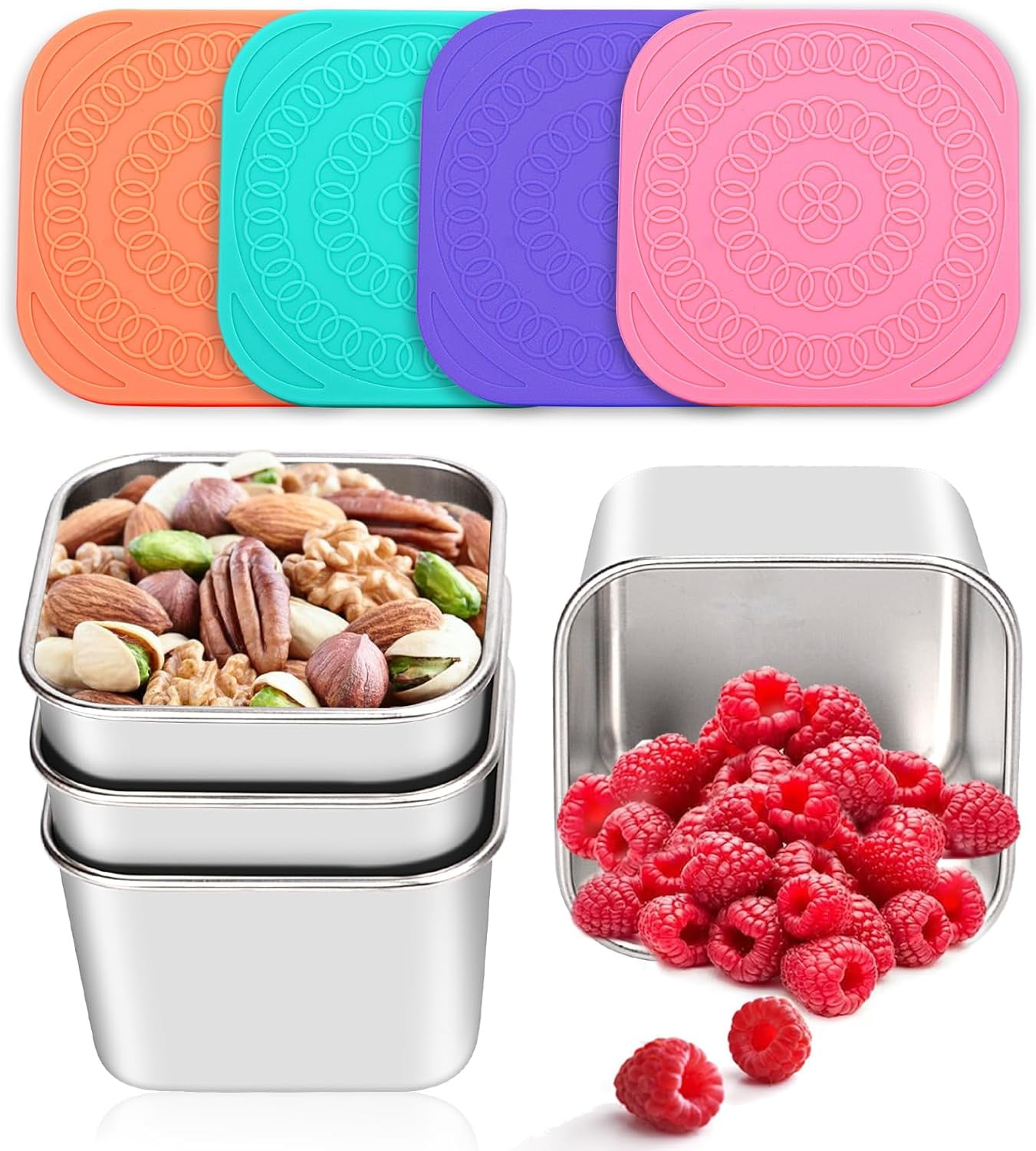 Children's snack container, children's stainless steel lunch box, leak ...