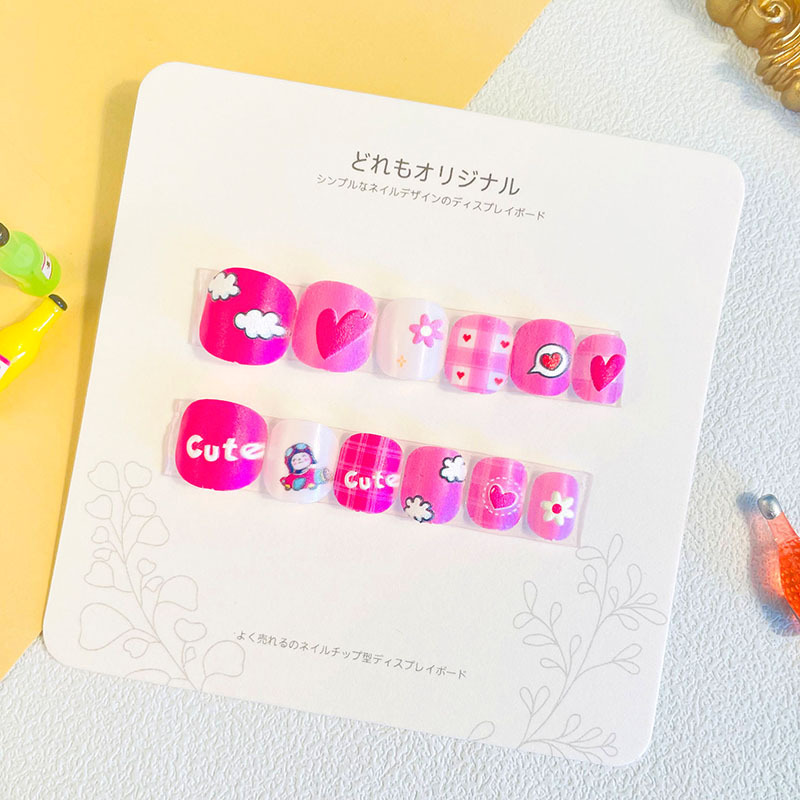 Children's wearable removable nail stickers cute style little girl ...