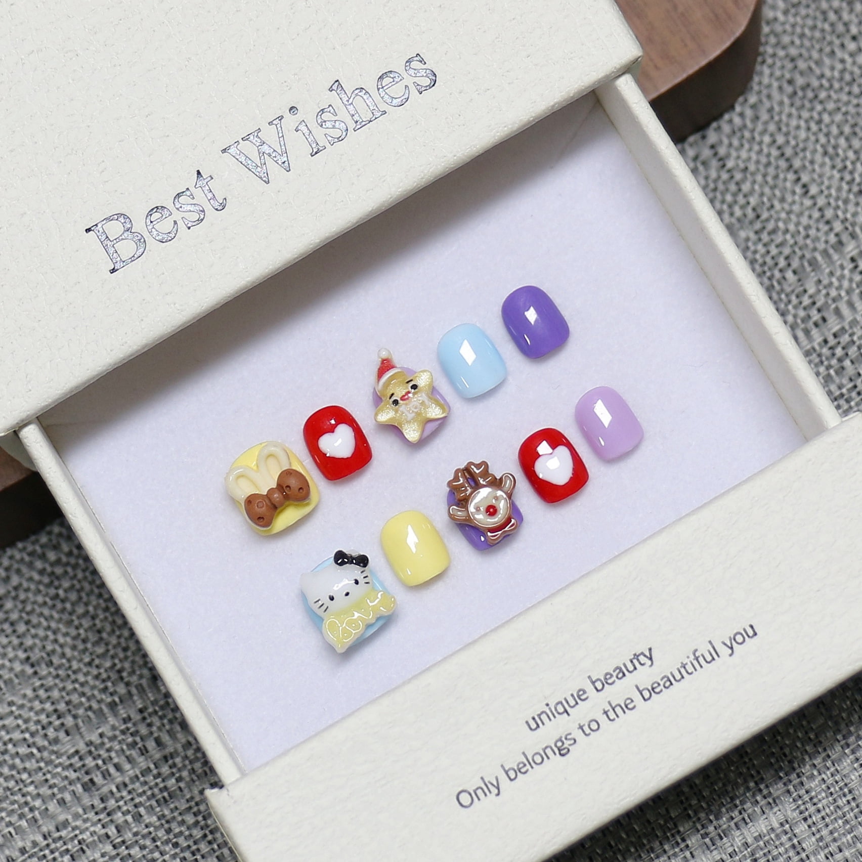 [Children wearing armor] Handmade cute cartoon nail patch 3-12 years ...