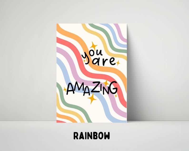 Childrens Affirmation Wall Art Kids Bedroom Girl Boy Positive Quotes ...