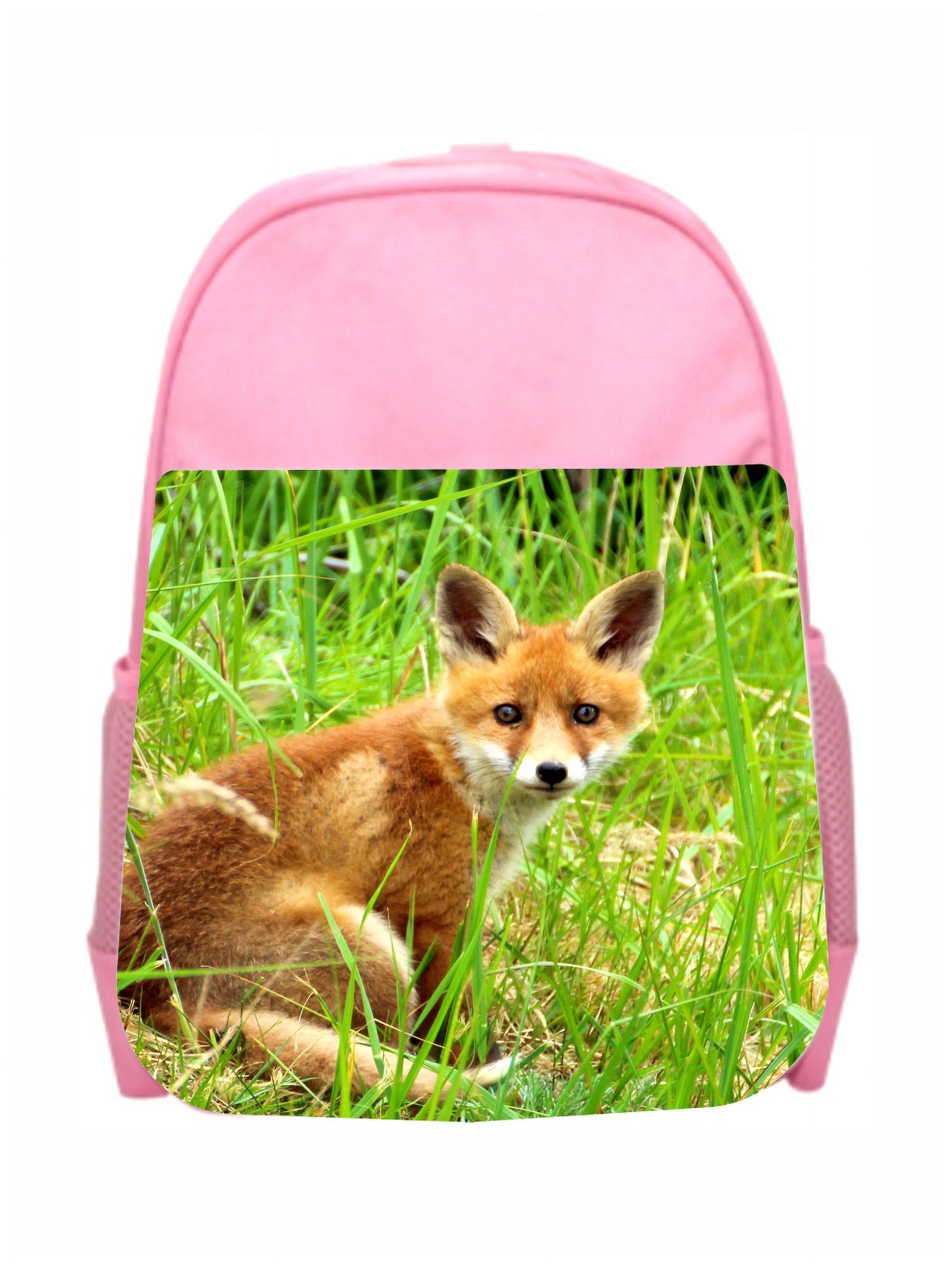 Childrens Backpacks Animal Fox in Grass Girls Kids Pre-School Backpack ...